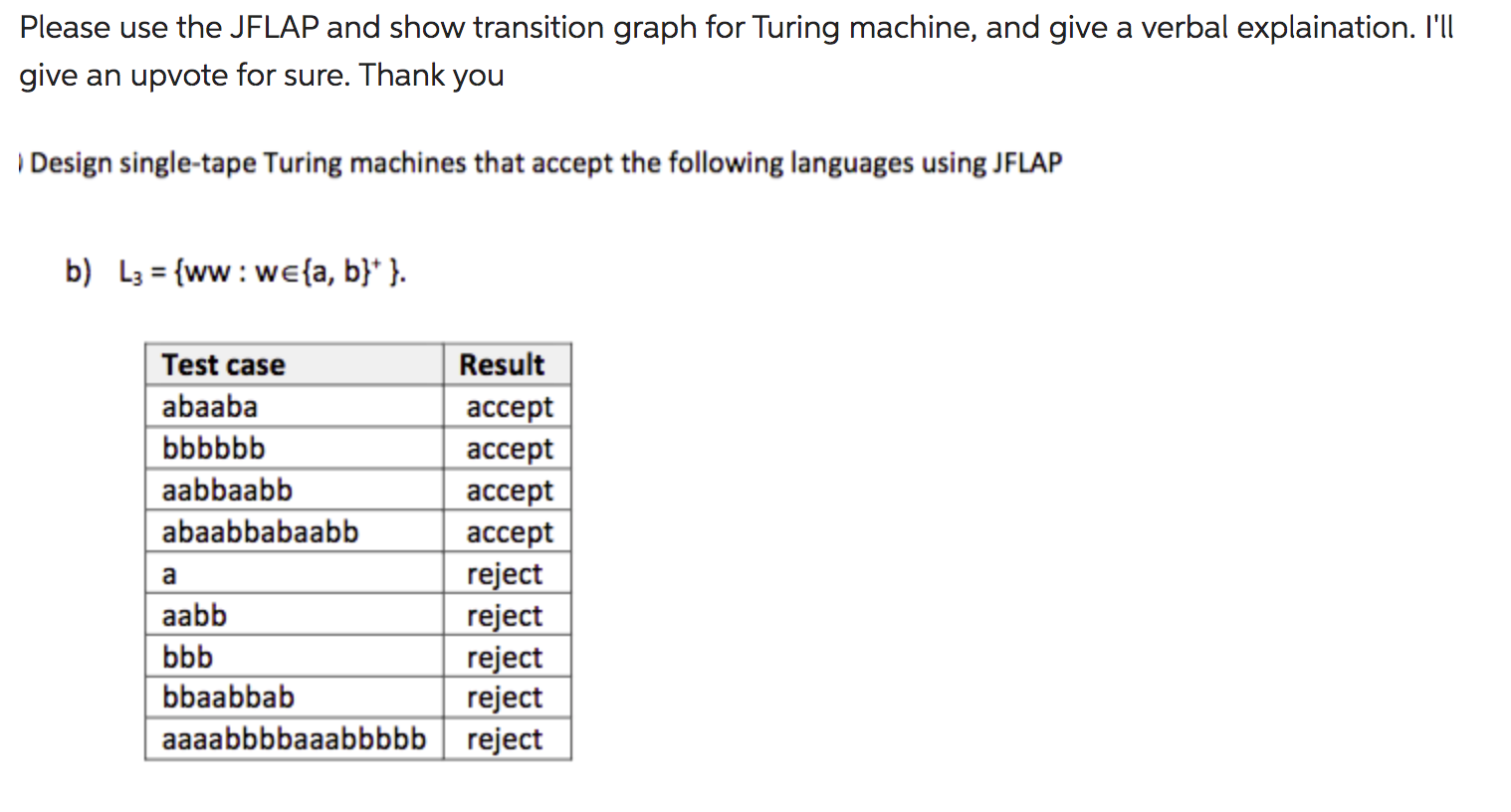 Solved Please use the JFLAP and show transition graph for | Chegg.com