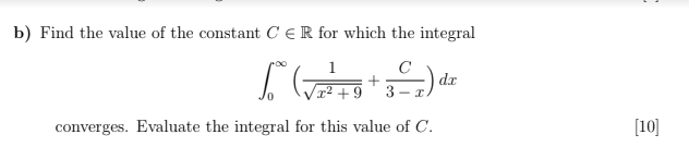 Solved b) ﻿Find the value of the constant CinR for which the | Chegg.com