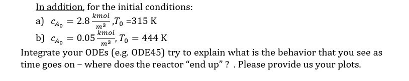 Exercise 6.6: Finding the CSTR steady state The | Chegg.com