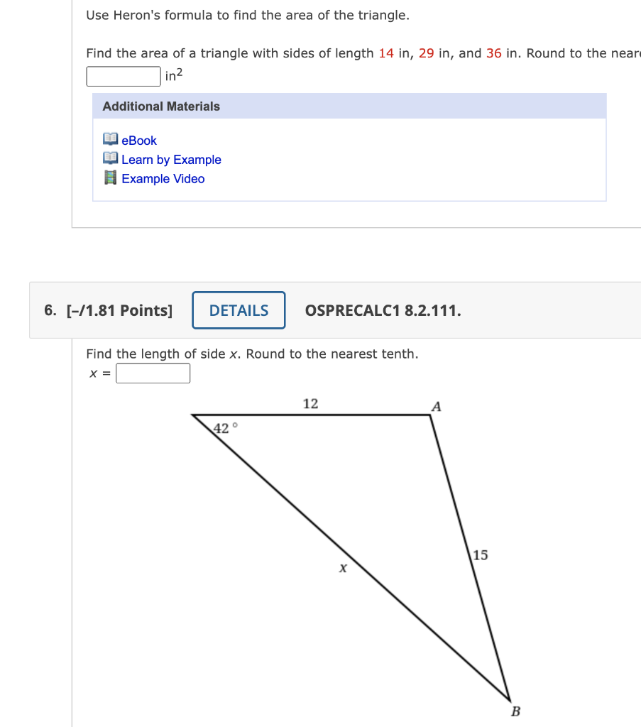 Solved Use the Law of Cosines to solve for the missing angle | Chegg.com