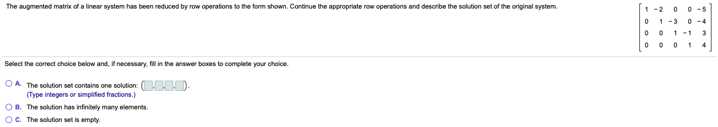 Solved Solve the system by using elementary row operations | Chegg.com