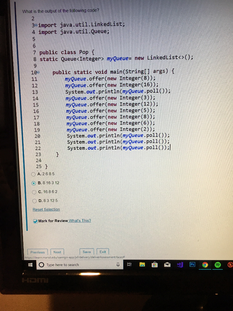 Solved What is the output of the following code? 3eimport | Chegg.com