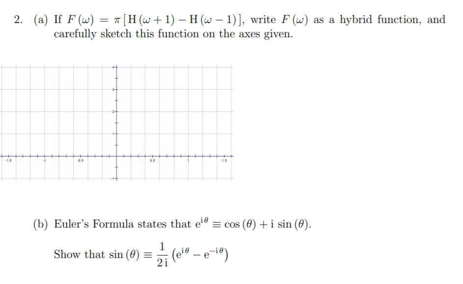 Solved 2. (a) If F(W) = [H (w +1) – H (w – 1)], write F(w) | Chegg.com