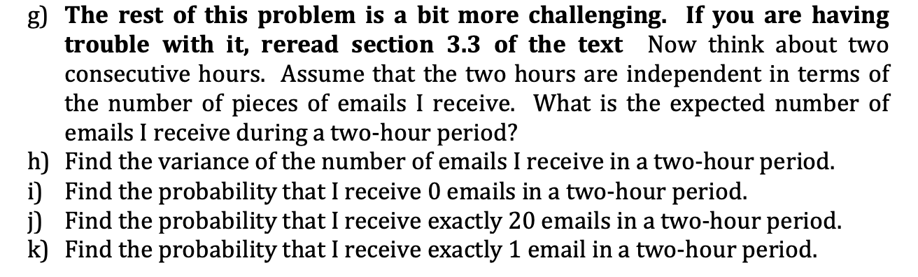 Solved Number of emails per hour 0 1 2 3 Distribution of | Chegg.com