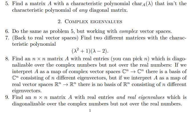 Solved 5. Find a matrix A with a characteristic polynomial | Chegg.com
