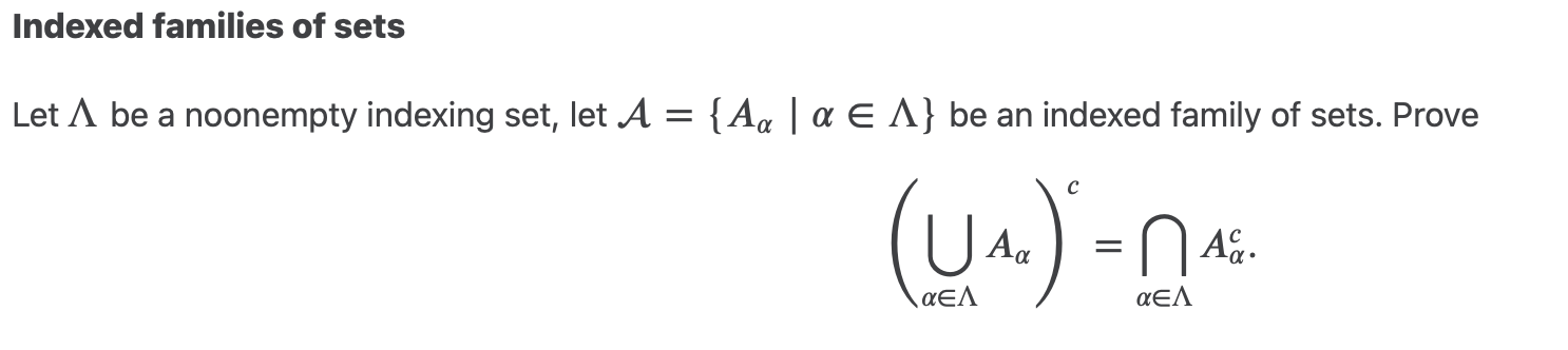 Solved Indexed families of sets Let Λ be a noonempty | Chegg.com