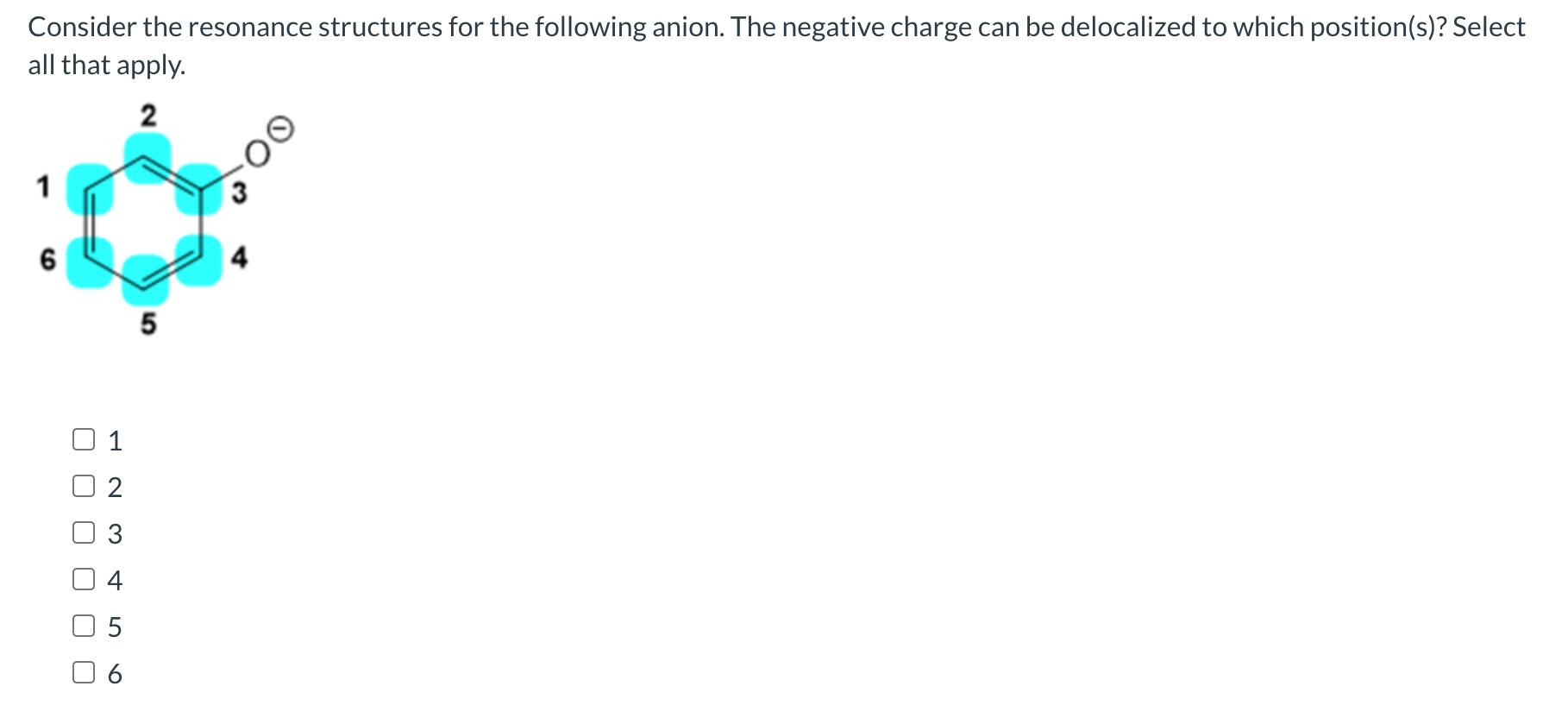 Solved Consider the resonance structures for the following | Chegg.com