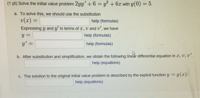 Solved Solve the initial value problem 2yy' + 6 = y^2 + 6x | Chegg.com