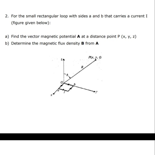 Solved 2. For the small rectangular loop with sides a and b | Chegg.com