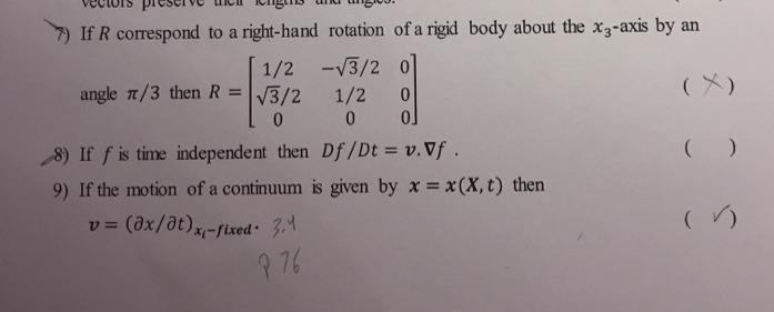 Solved - 7) If R correspond to a right-hand rotation of a | Chegg.com