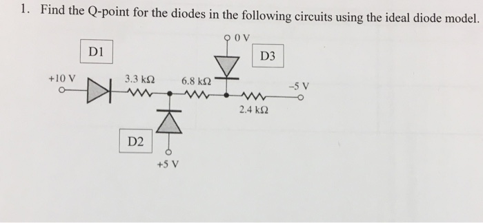 Solved Find the Q-point for the diodes in the following | Chegg.com