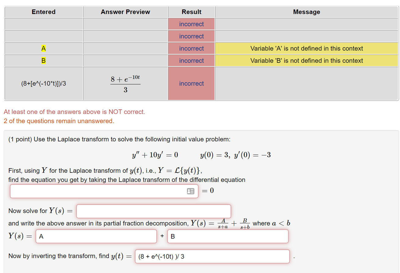 Solved Entered Answer Preview Result Message incorrect | Chegg.com