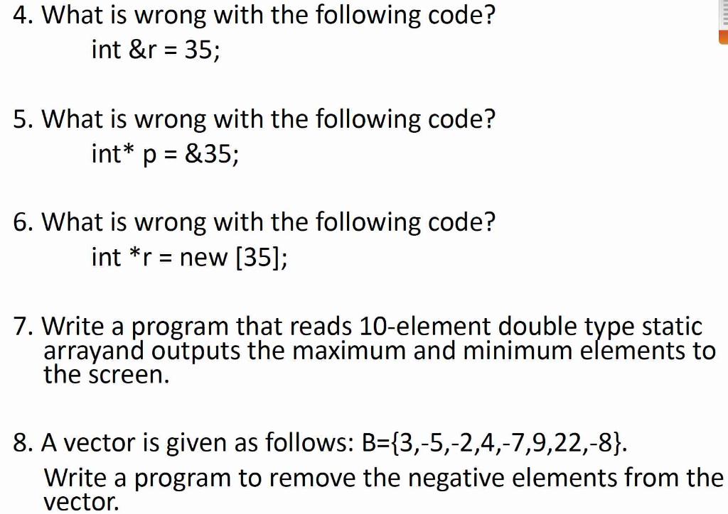 Solved 4. What is wrong with the following code? int &r = | Chegg.com