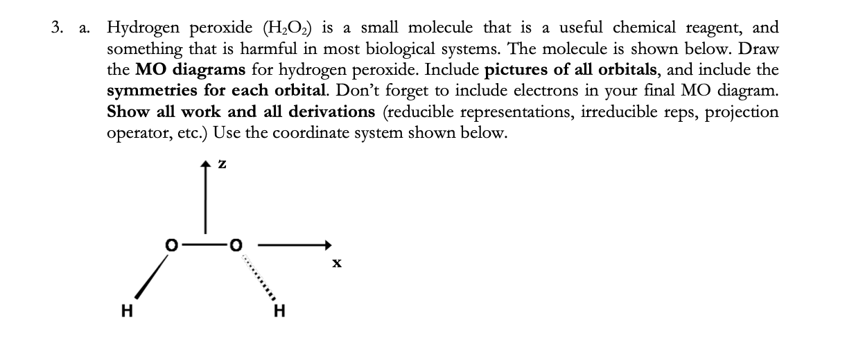 Solved 3. a. Hydrogen peroxide (H2O2) is a small molecule | Chegg.com