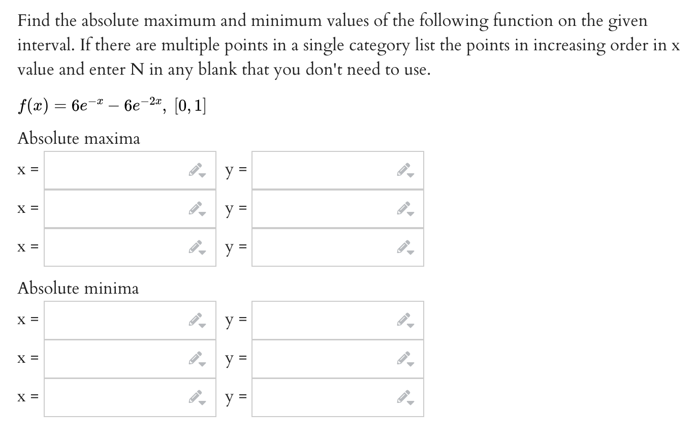 Solved Find the absolute maximum and minimum values of the | Chegg.com