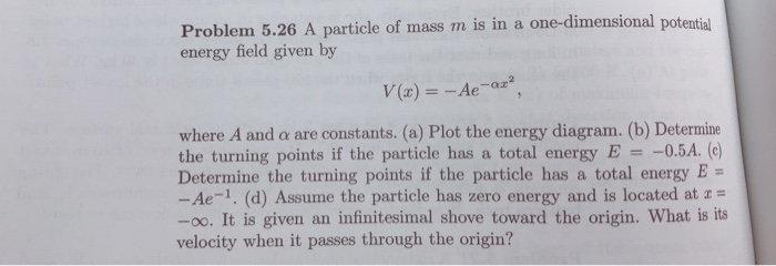 Solved Problem 5.26 A particle of mass m is in a | Chegg.com