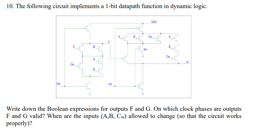 Solved 10 The Following Circuit Implements A 1 Bit Datapath 
