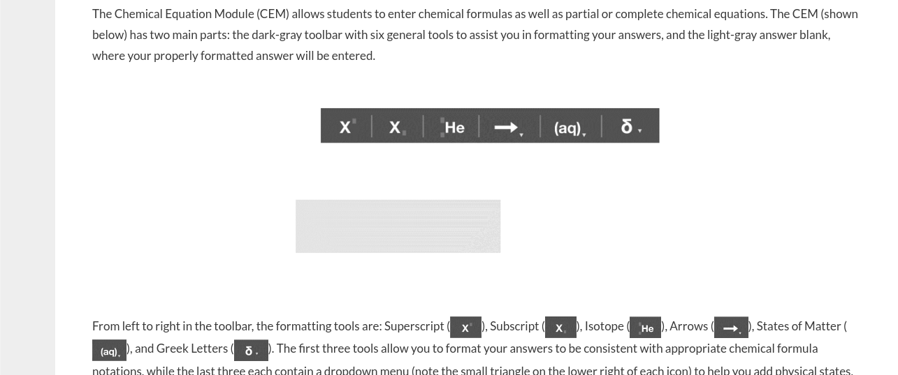 Solved The Chemical Equation Module (CEM) allows students to | Chegg.com