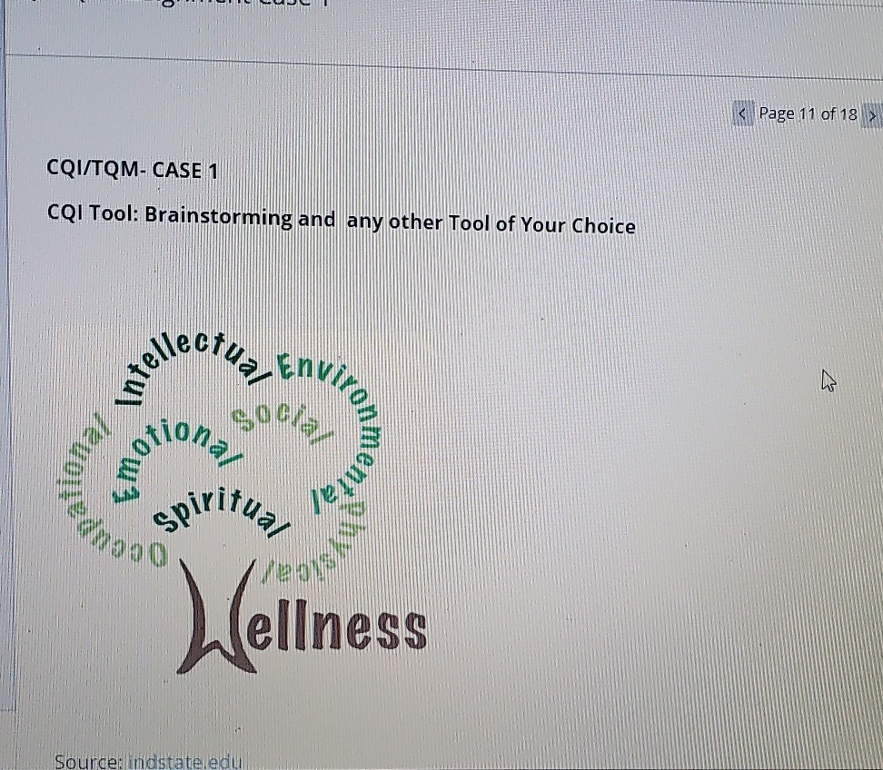 Page 11 of 18 CQI/TQM-CASE 1 CQI Tool: Brainstorming | Chegg.com