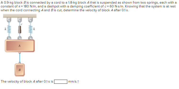 Solved A 0.9 kg block B is connected by a cord to a 1.8-kg | Chegg.com