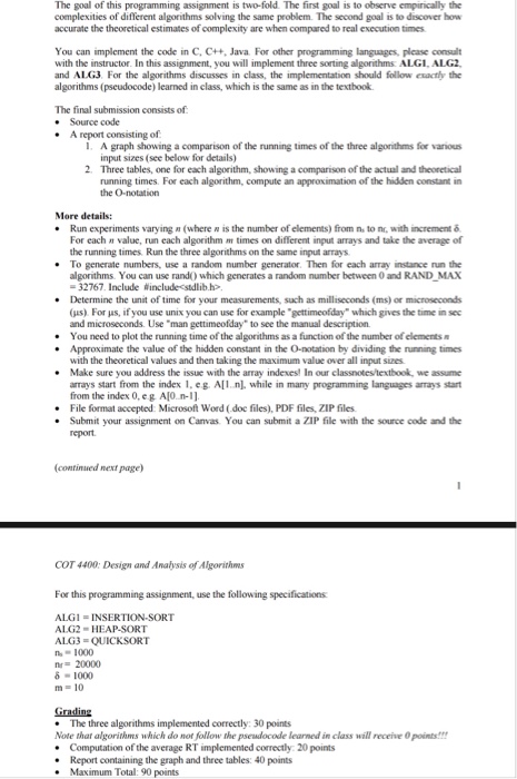 Solved The goal of this programming assignment is two-fold. | Chegg.com