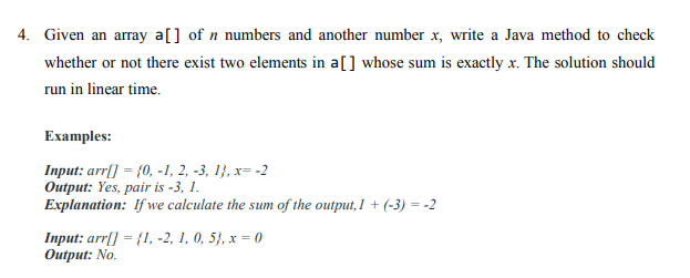 Solved Given an array a[] of n numbers and another number x, | Chegg.com