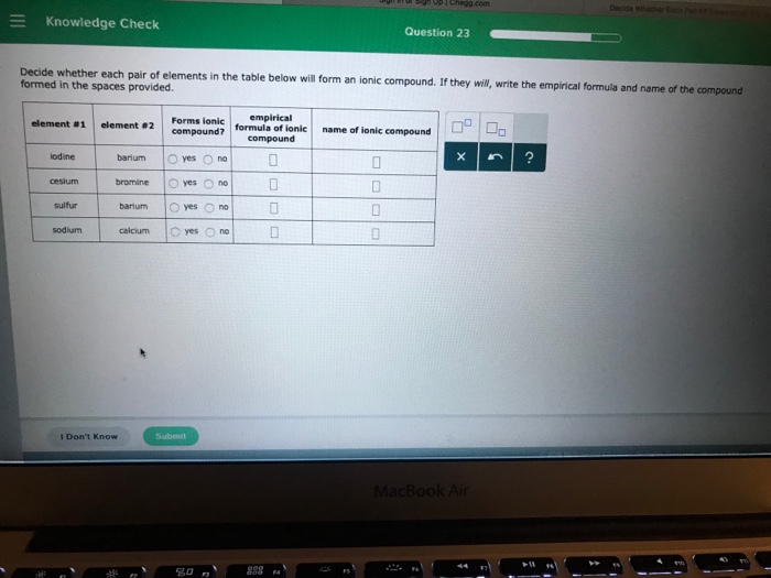 Solved Knowledge Check Question 23 Decide whether each pair | Chegg.com