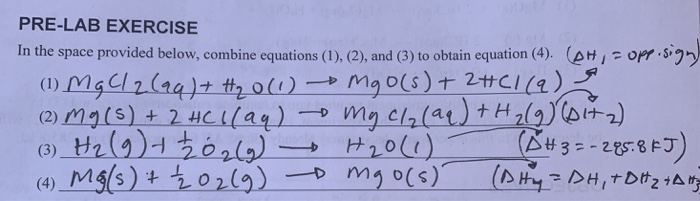 PRE-LAB EXERCISE In the space provided below, combine | Chegg.com
