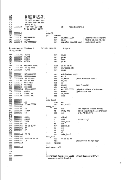 Solved In the 32-bit protected mode task switching demo | Chegg.com