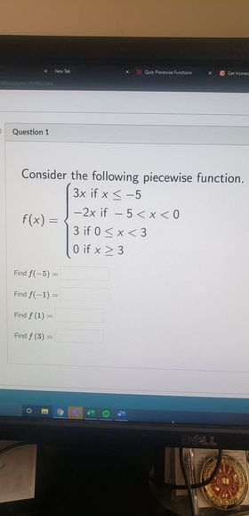 Solved Question 1 Consider the following piecewise function. | Chegg.com