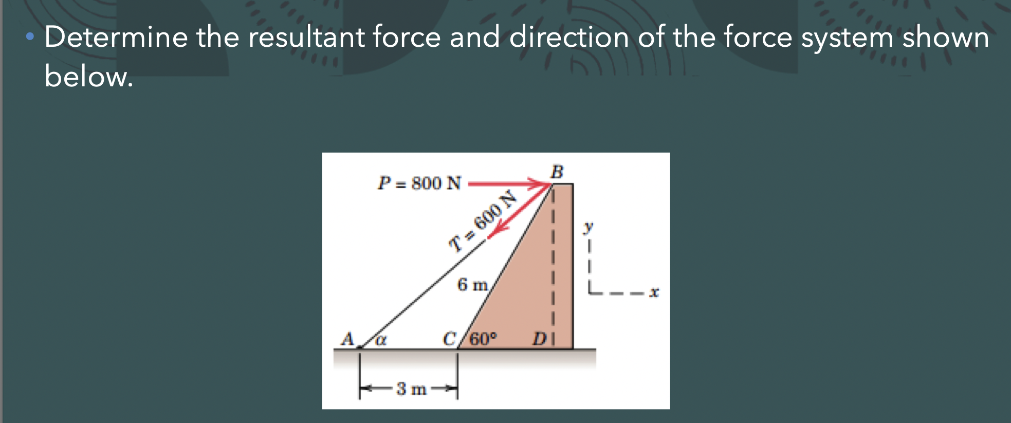 [Solved]: Determine the resultant force and direction of t