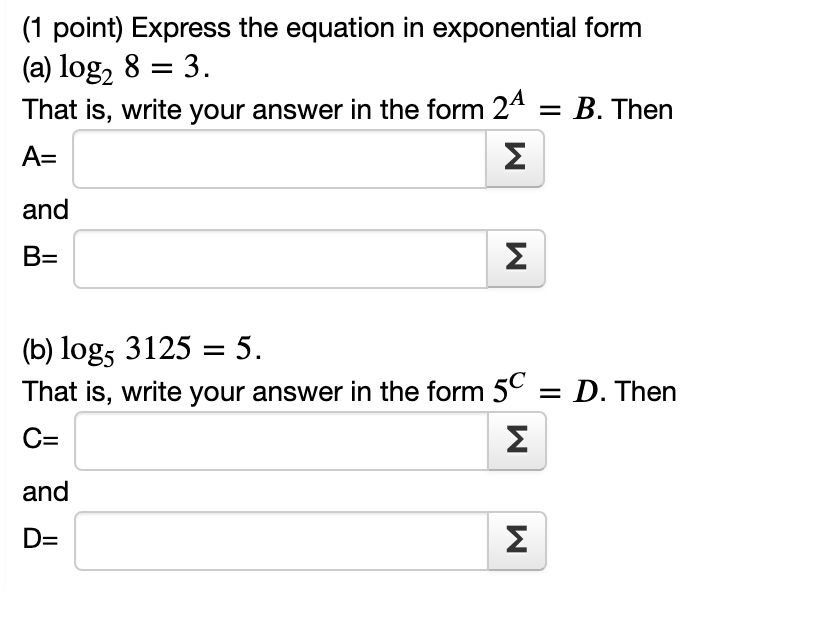 Solved (1 point) Match the statements defined below with the | Chegg.com