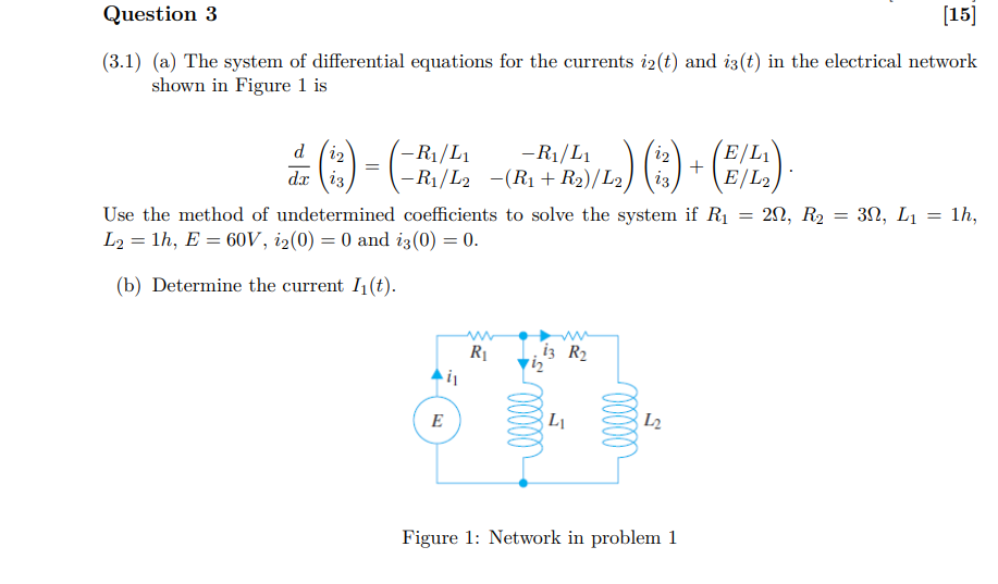 Solved 3 1 A The System Of Differential Equations For