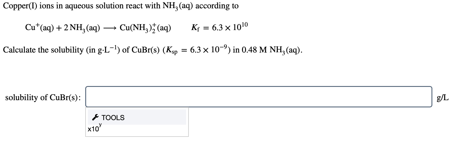Solved Copper(I) ions in aqueous solution react with NH3(aq) | Chegg.com