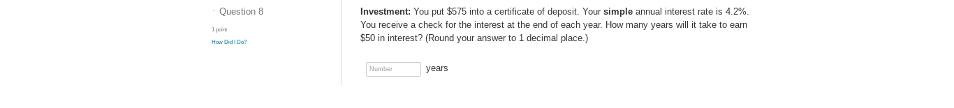 Solved Investment: You put $575 into a certificate of | Chegg.com