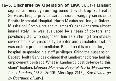 Solved 16-5. Discharge by Operation of Law. Dr. Jake Lambert | Chegg.com