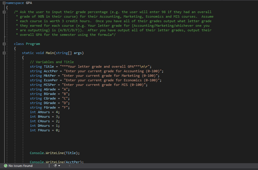 Working on an app that will compute the GPA from the | Chegg.com