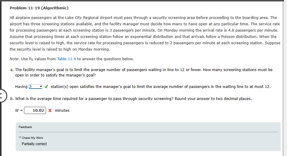 Solved TABLE 11.4 VALUES OF P0 FOR MULTIPLE-SERVER WAITING | Chegg.com