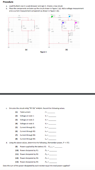 Solved Procedure a. Load Multisim Live in a web browser and | Chegg.com