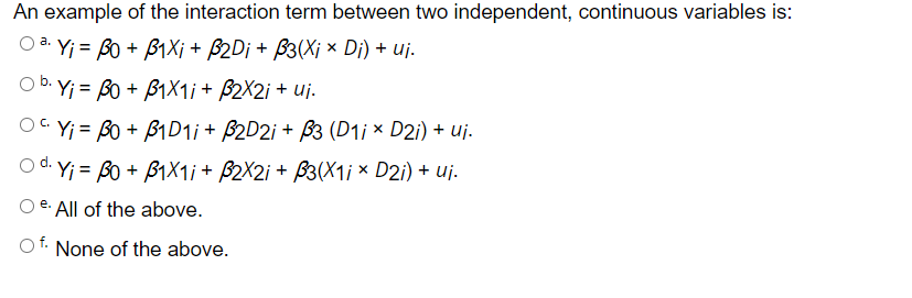 Solved An example of the interaction term between two | Chegg.com