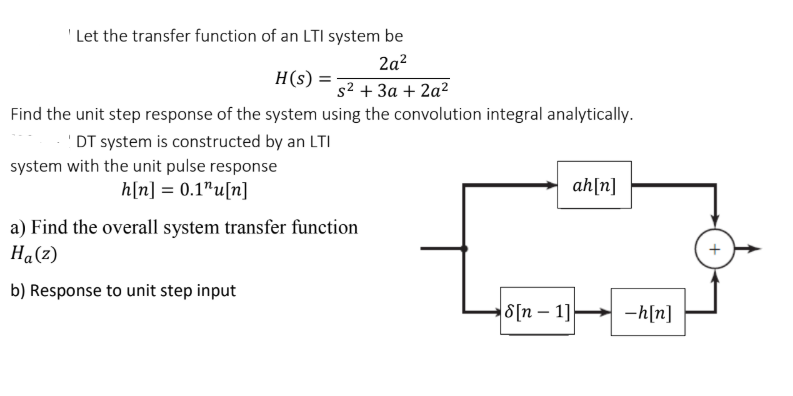 Solved Let the transfer function of an LTI system be 2a2 | Chegg.com