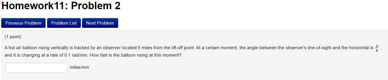 Solved Homework11: Problem 2 Previous Problem Problem List | Chegg.com