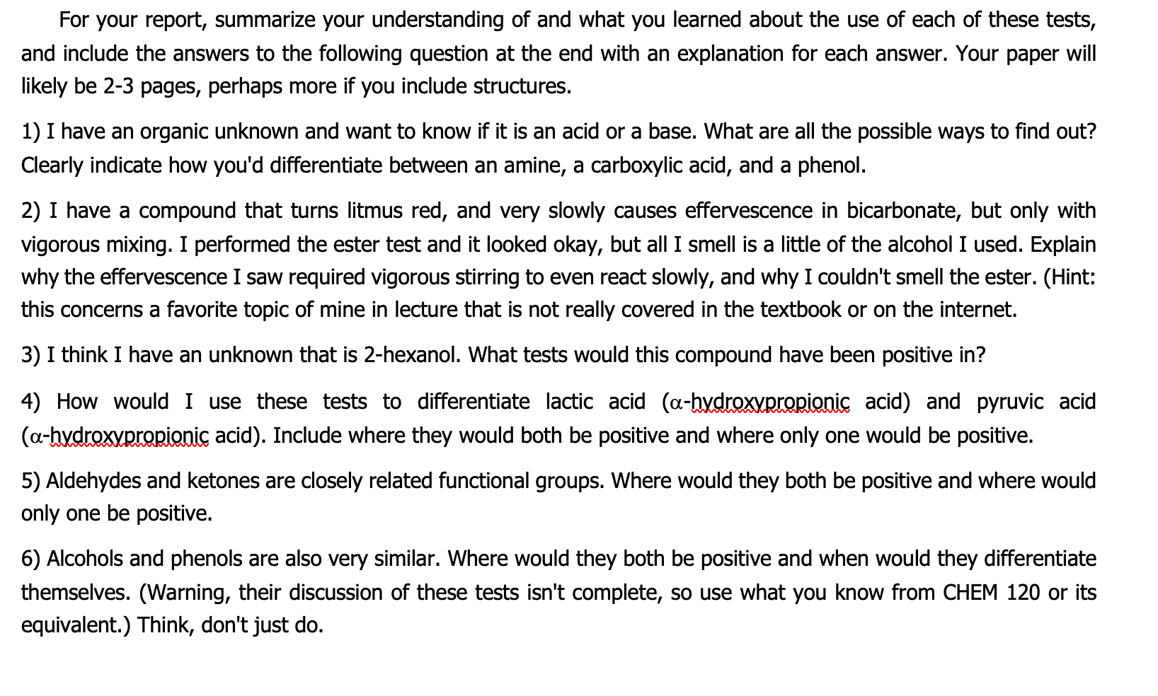 Solved For your report, summarize your understanding of and | Chegg.com