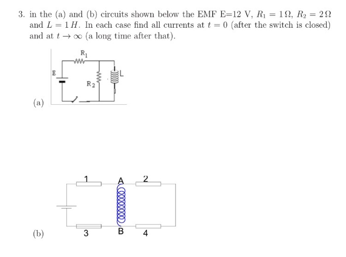Solved 3. in the (a) and (b) circuits shown below the EMF | Chegg.com