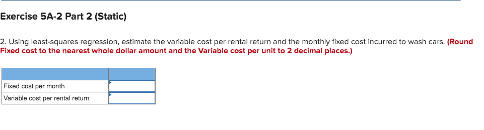 Solved Required information Exercise 5A-2 (Static) | Chegg.com