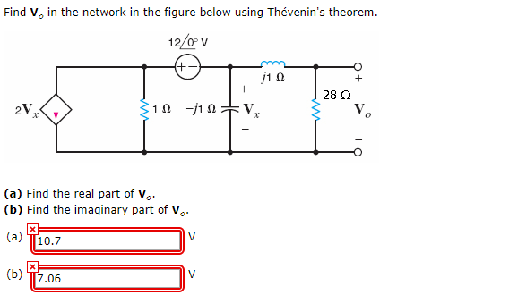 Solved Find V, in the network in the figure below using | Chegg.com
