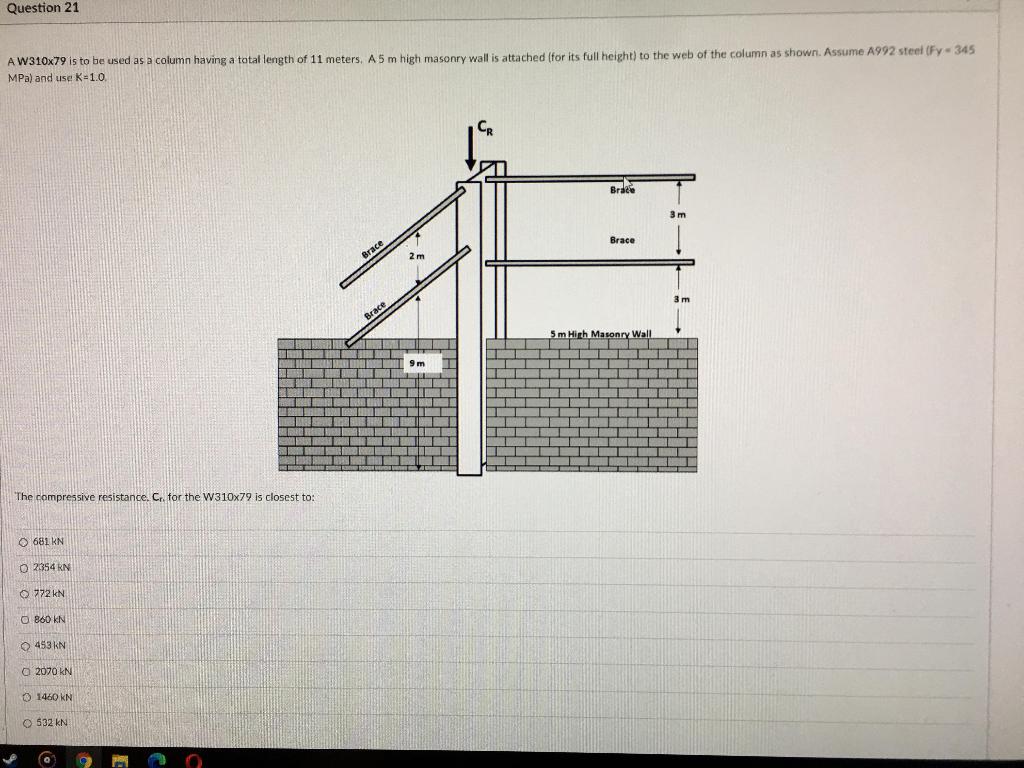 Question 21 AW310x79 is to be used as a column having | Chegg.com