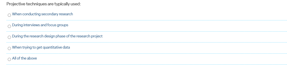 Solved Projective techniques are typically used: When | Chegg.com