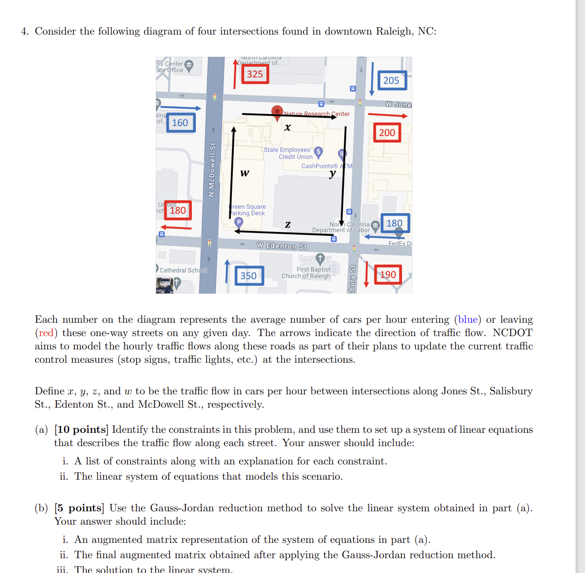 Solved Consider the following diagram of four intersections | Chegg.com