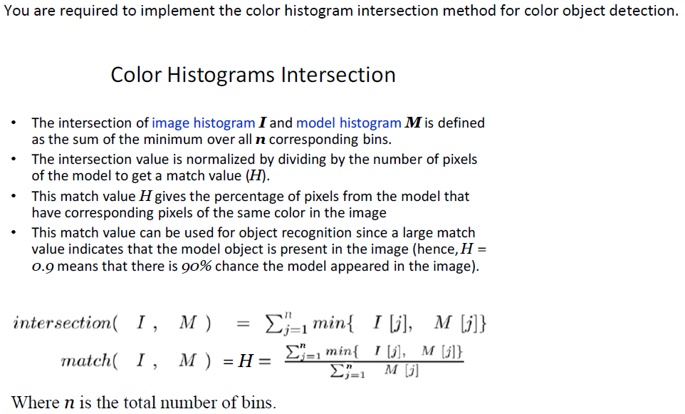 You are required to implement the color histogram | Chegg.com